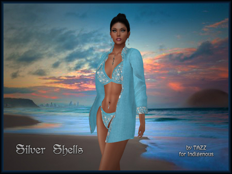 Second Life Marketplace - Silver Shells Bikini Outfit